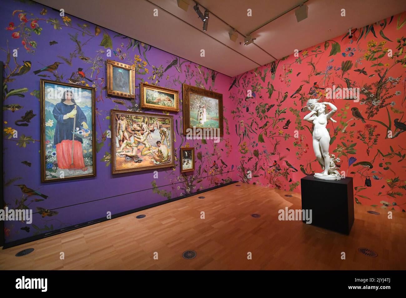 General view of art during a preview of the National Gallery of ...
