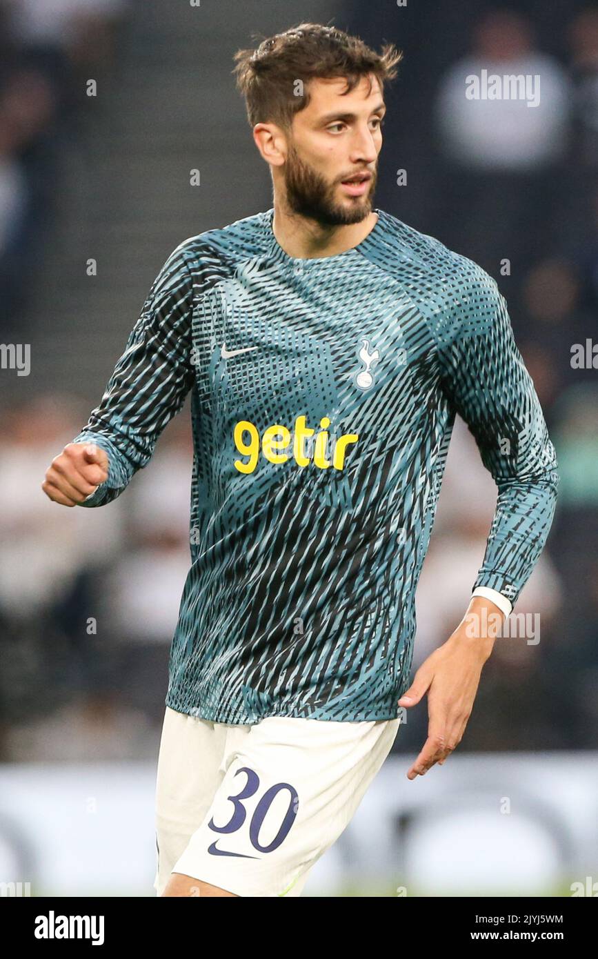 Rodrigo Bentancur #30 of Tottenham Hotspur warms up during the UEFA ...