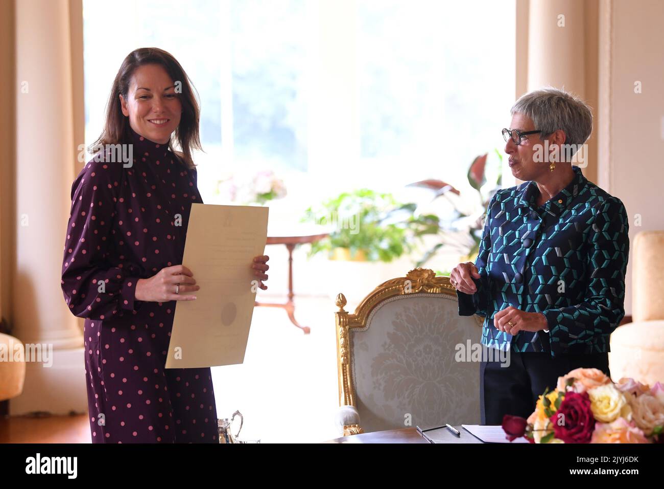 Incoming Attorney-General Jaclyn Symes (left) and Governor of Victoria ...