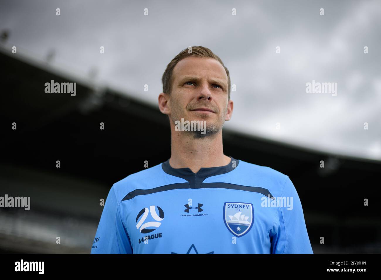 Alex Wilkinson of Sydney FC poses for a photograph during a team media ...