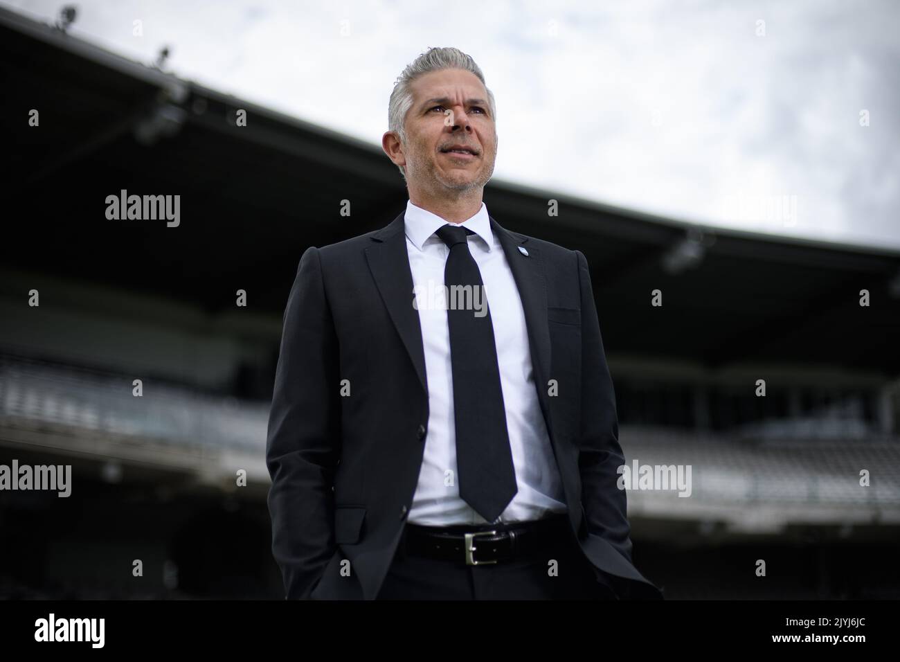 Sydney FC coach Steve Corica poses for a photograph during a team media ...