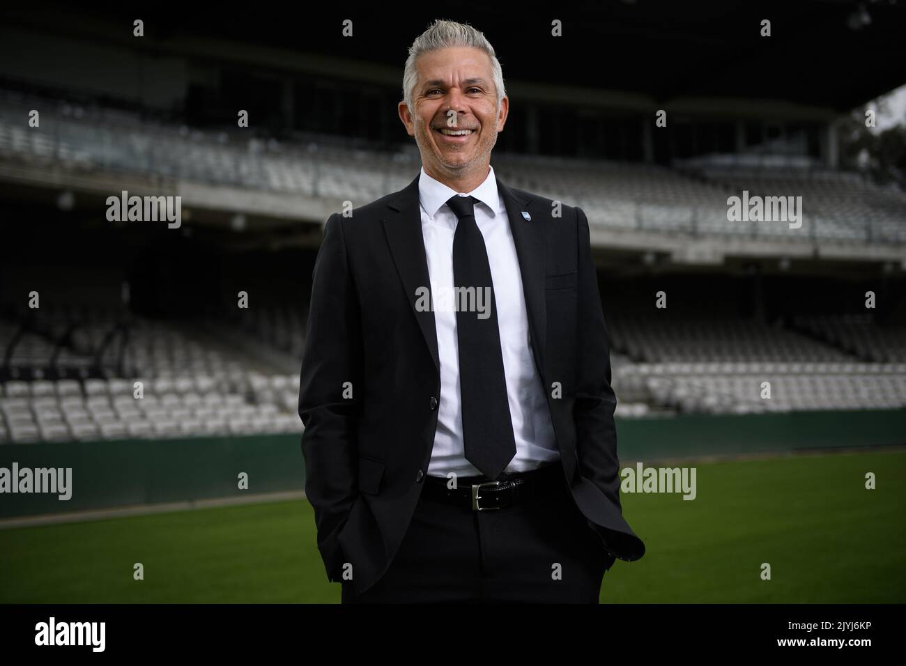 Sydney FC coach Steve Corica poses for a photograph during a team media ...