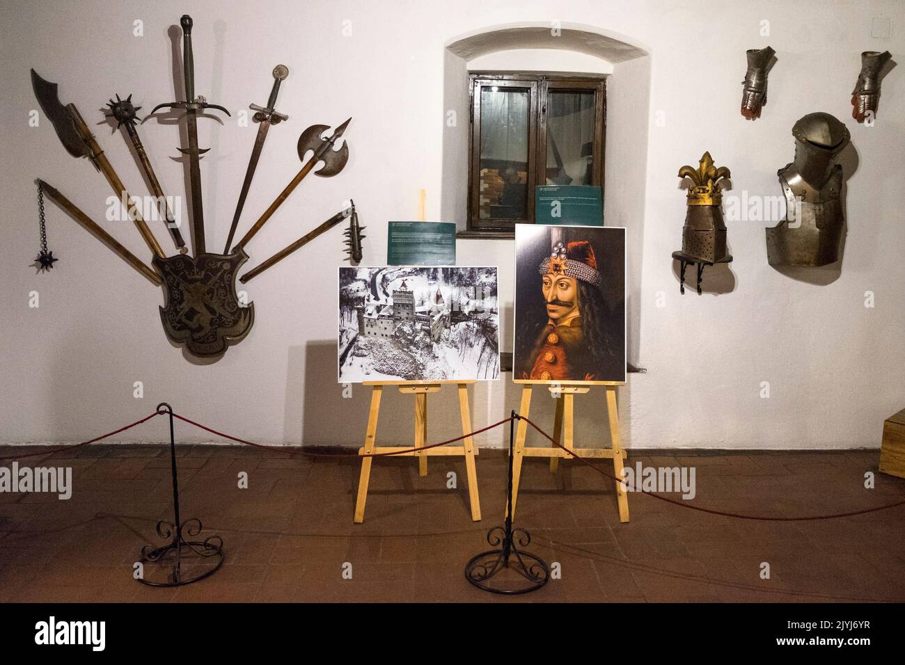 Romania, Transylvania, Bran, Dracula castle, Historical armor Stock ...