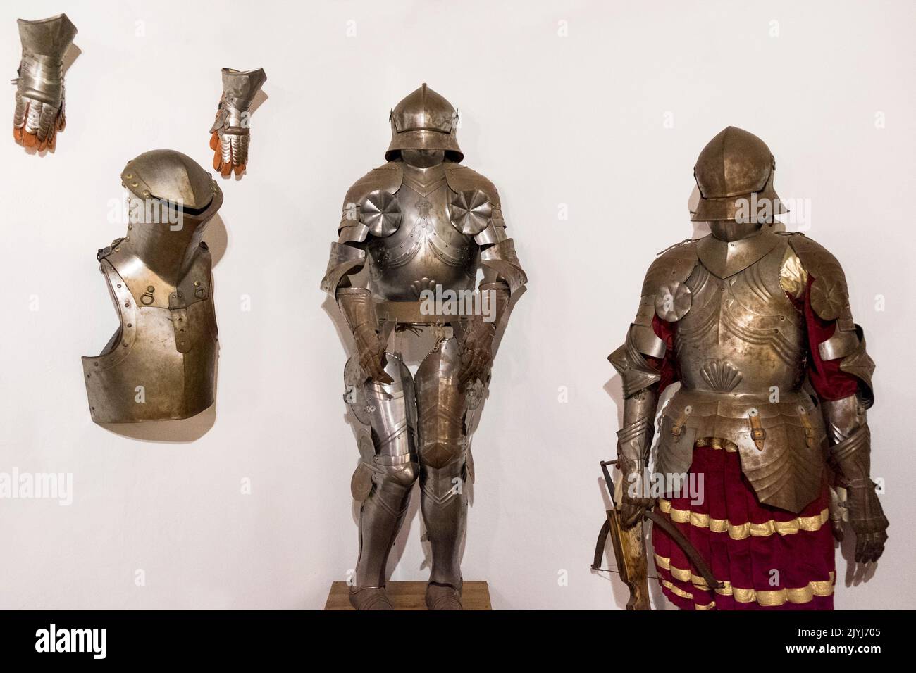 Romania, Transylvania, Bran, Dracula castle, Historical armor Stock ...