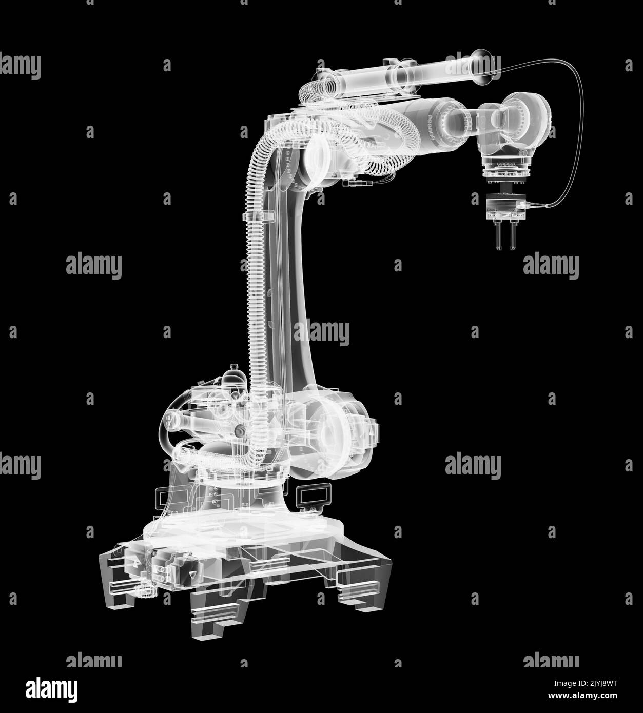 Industrial robot, x-ray transparent. 3D illustration Stock Photo - Alamy