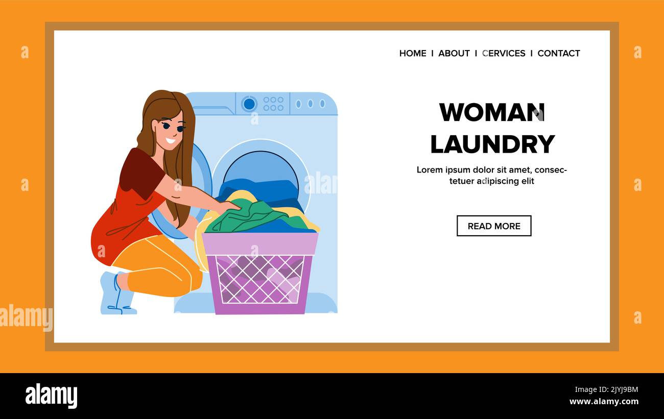 woman laundry vector Stock Vector Image & Art - Alamy