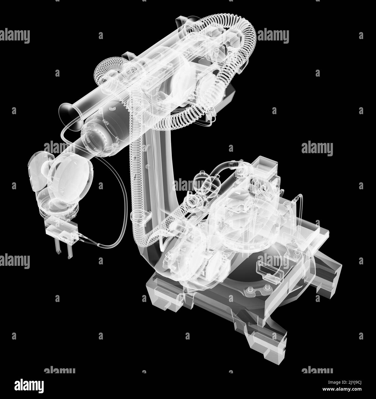 Industrial robot, x-ray transparent. 3D illustration Stock Photo - Alamy Industrial robot, x-ray transparent. 3D illustration Stock Photo - Alamy