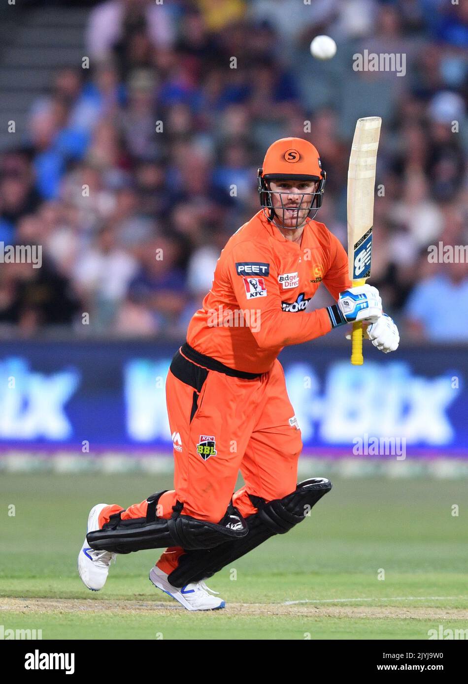 Jason Roy from the Scorchers bats during the Big Bash League (BBL ...