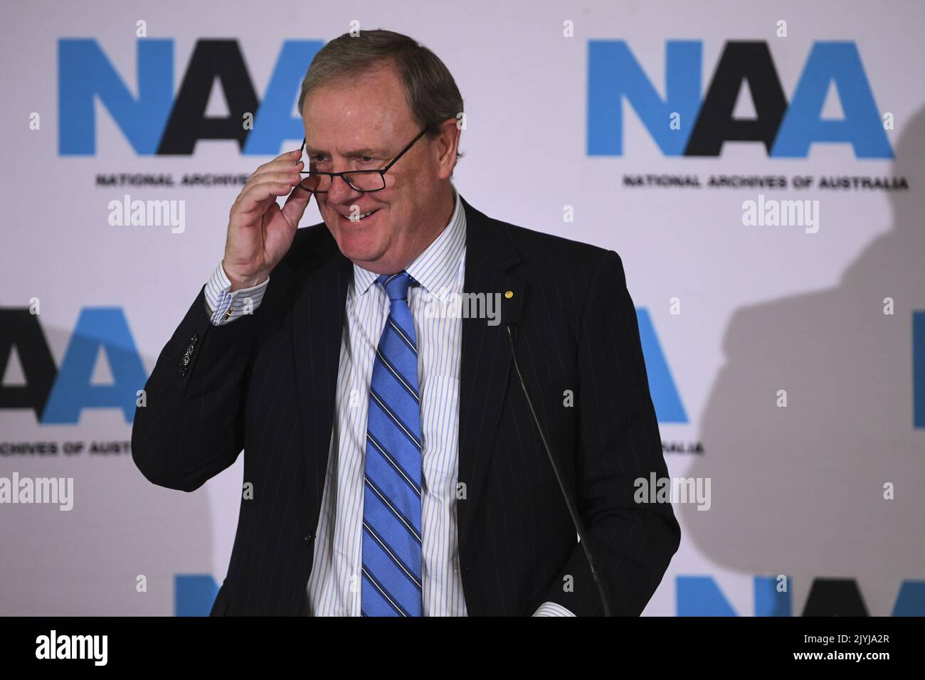 Former Australian Treasuer Peter Costello speaks during the release of ...