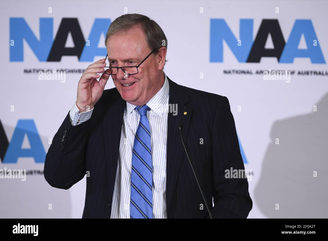 Former Australian Treasuer Peter Costello speaks during the release of ...