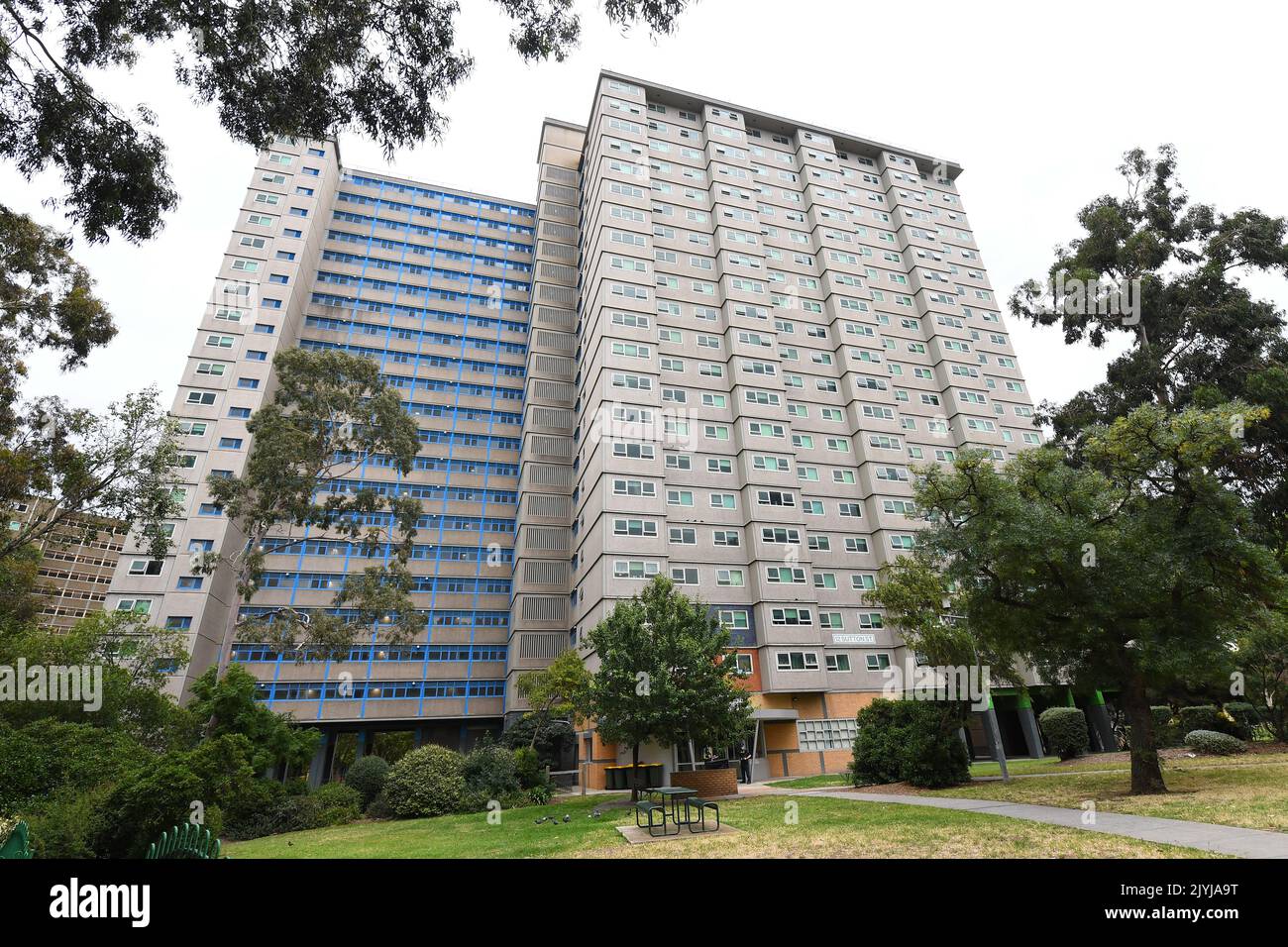 General view of a public housing tower in North Melbourne, Saturday ...