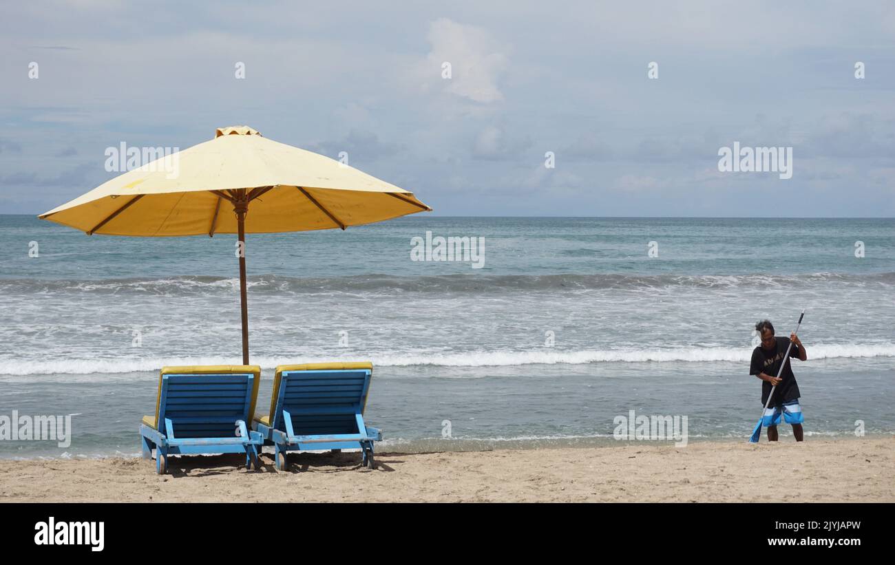Washed up trash are seen at Kuta Beach in Bali on the weekend. Bali's ...