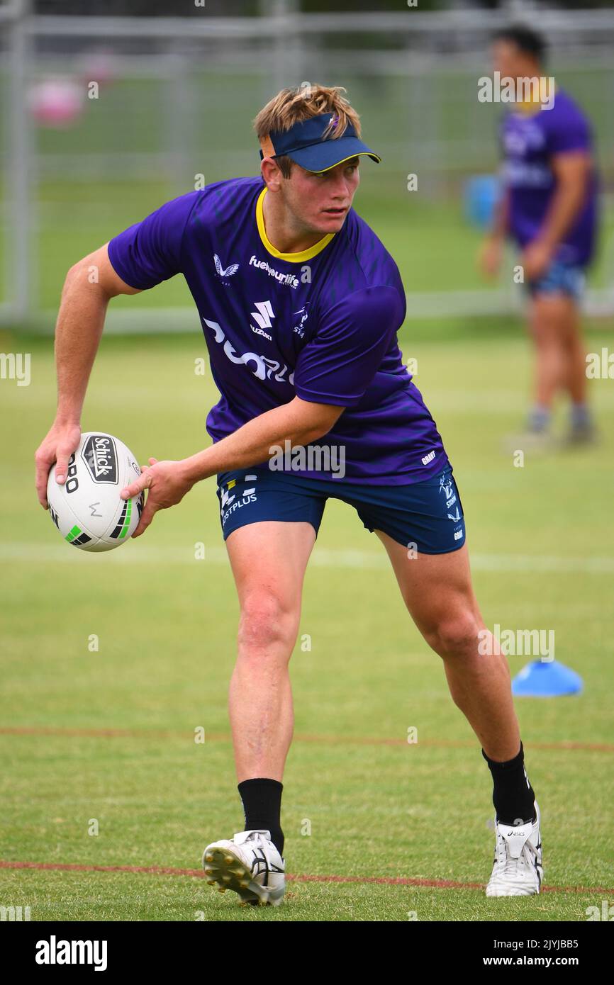 Harry Grant of Melbourne Storm is seen in action during an NRL ...