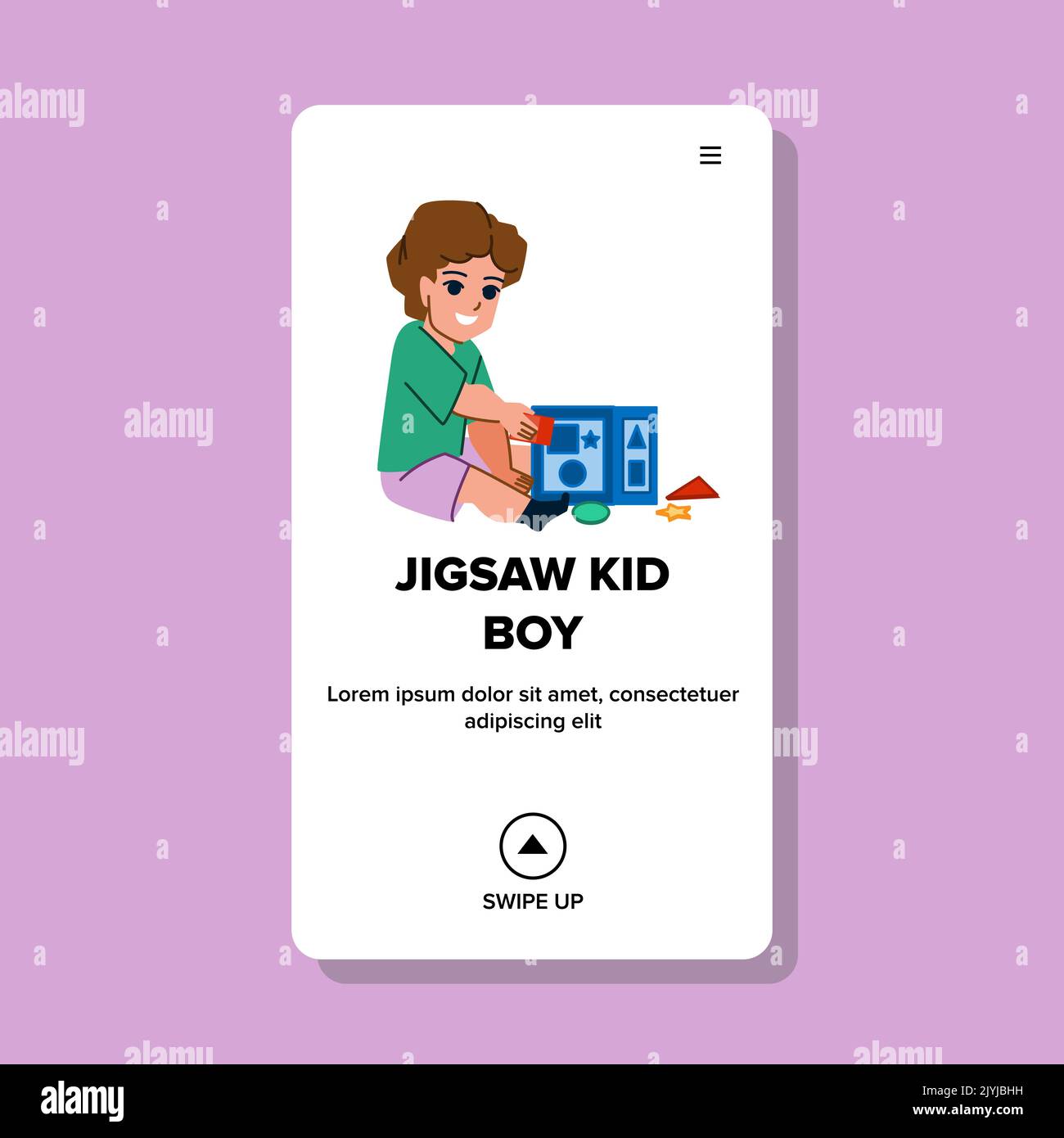 jigsaw kid boy vector Stock Vector Image & Art - Alamy
