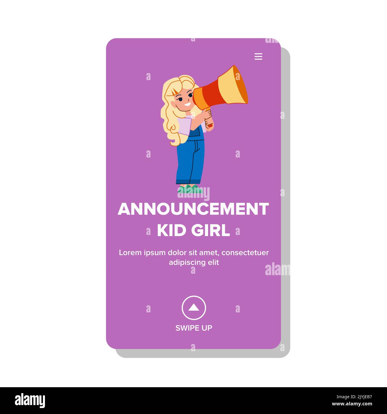 announcement kid girl vector Stock Vector Image & Art - Alamy
