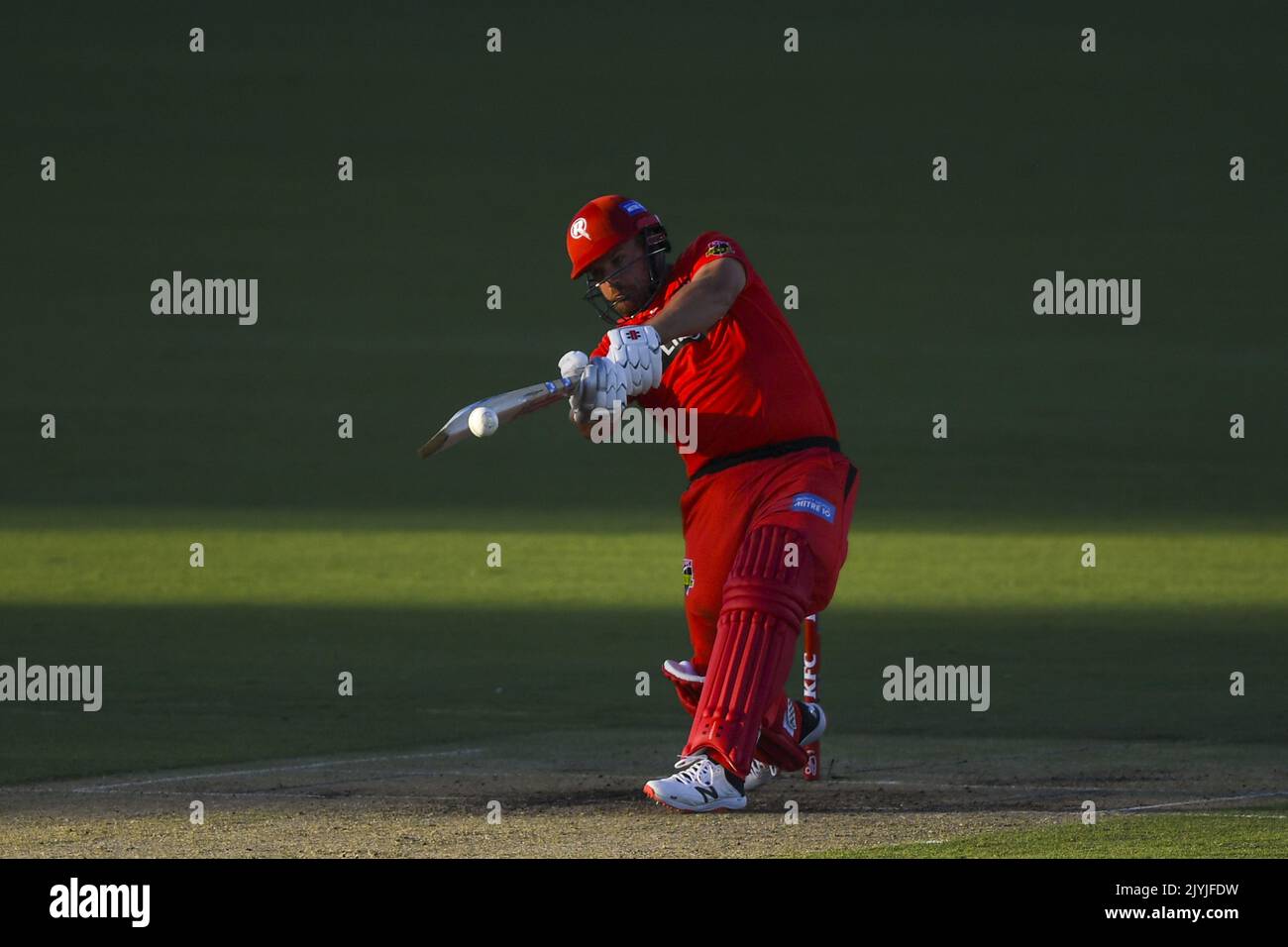 Aaron Finch of the Renegades bats during the Big Bash League (BBL ...