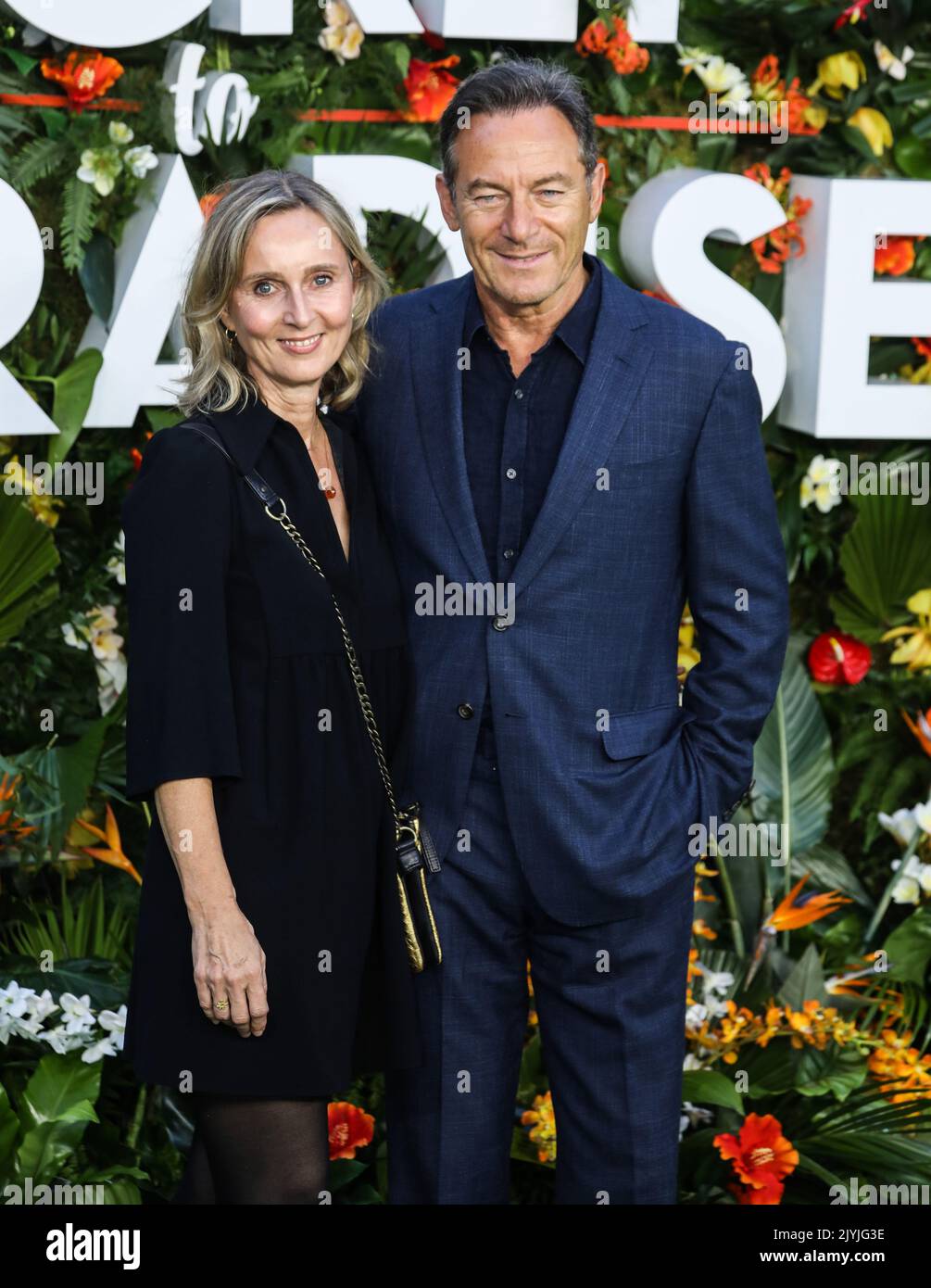 (L-R) Emma Hewitt and Jason Isaacs attend the world premiere of Ticket ...