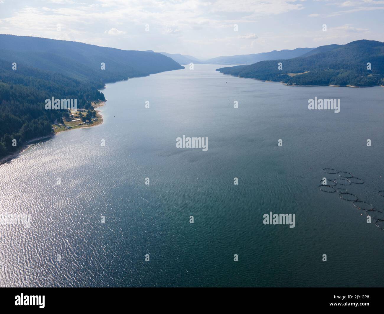 Aerial Summer view of Dospat Reservoir, Smolyan Region, Bulgaria Stock ...