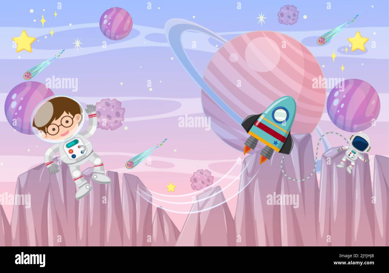 Cartoon space background template illustration Stock Vector Image & Art ...