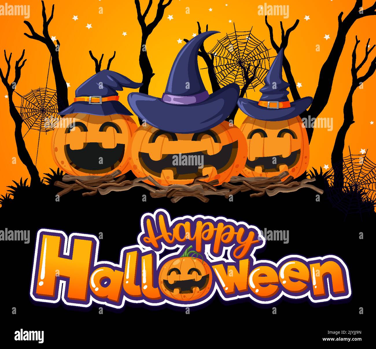 Happy Halloween Poster Template illustration Stock Vector Image & Art ...