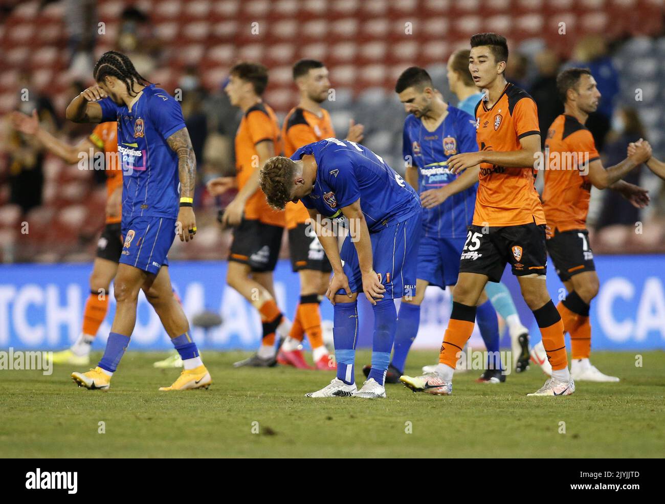 Lucas Mauragis of the Jets after the A-League match between the ...