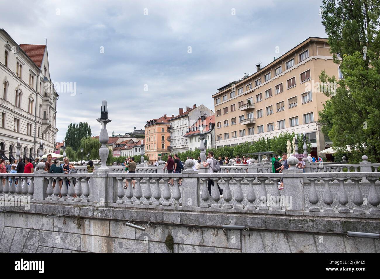 Slovenia, Ljubljana, Triple Bridge Stock Photo - Alamy