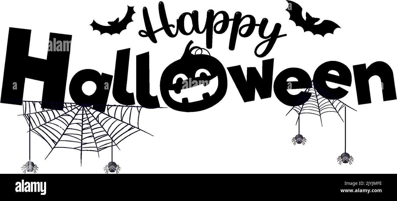 Happy Halloween Font Logo illustration Stock Vector Image & Art - Alamy