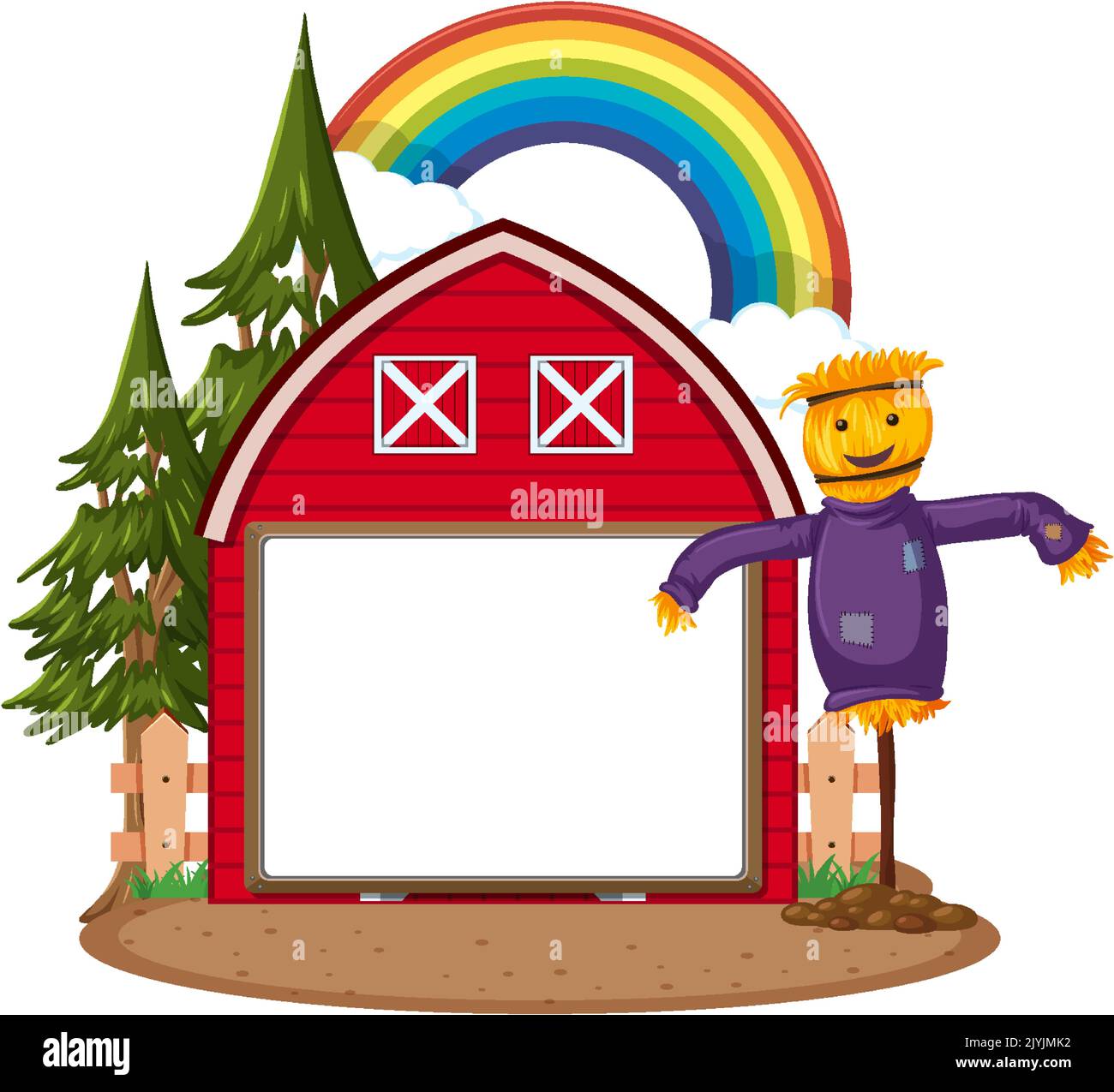Empty board with barn farm illustration Stock Vector Image & Art - Alamy