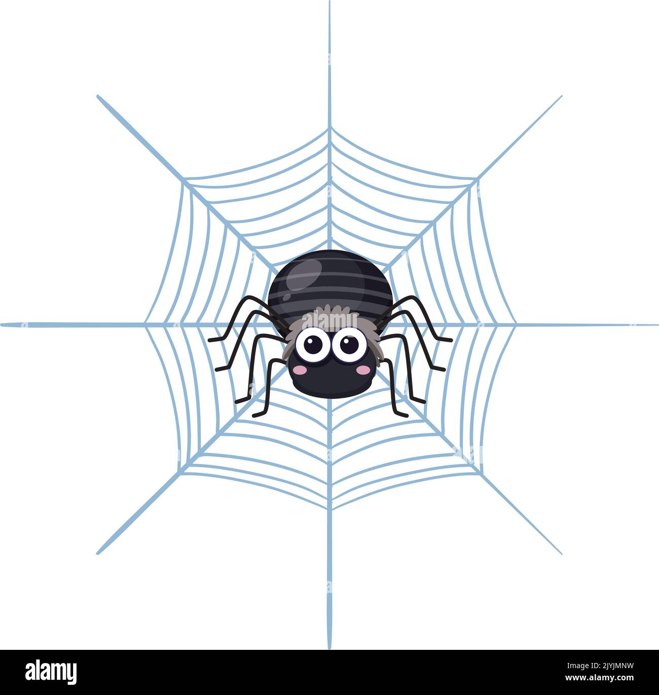 Spider on spiderweb isolated cartoon illustration Stock Vector Image ...
