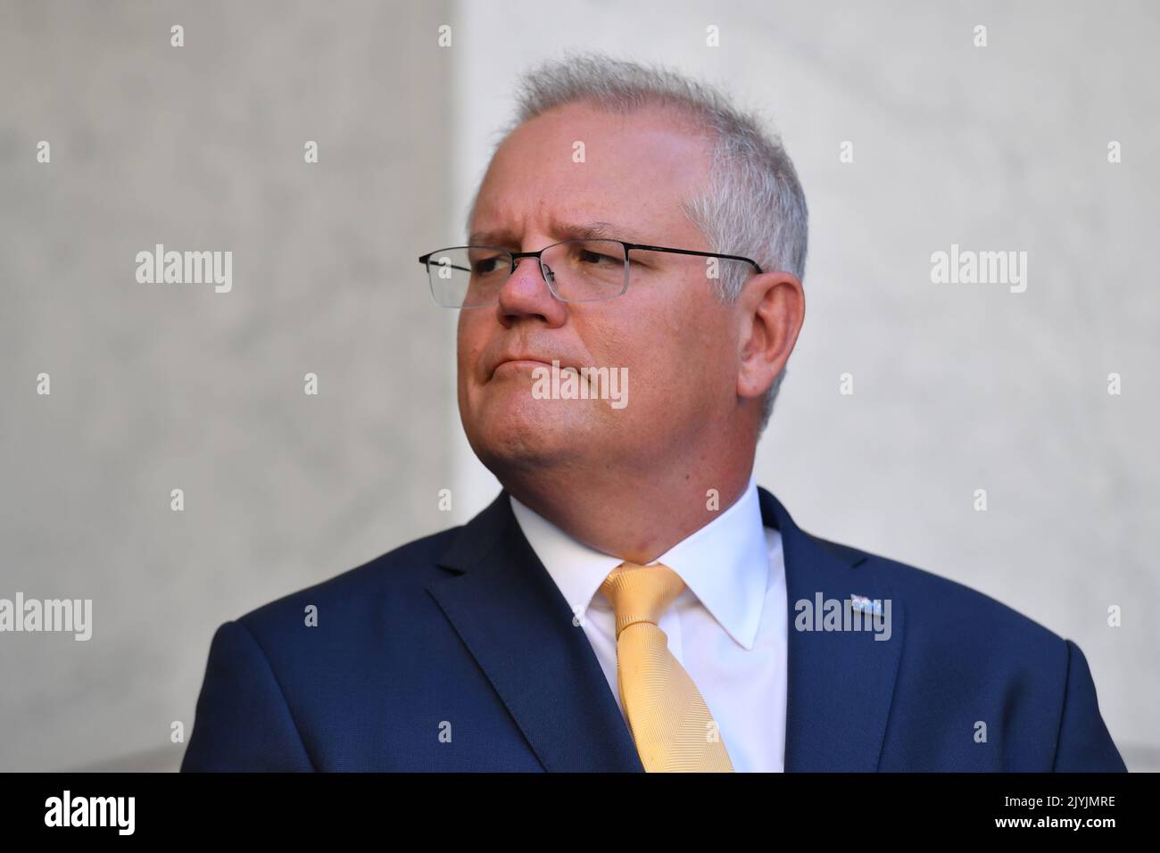 Prime Minister Scott Morrison at press conference at Parliament House ...