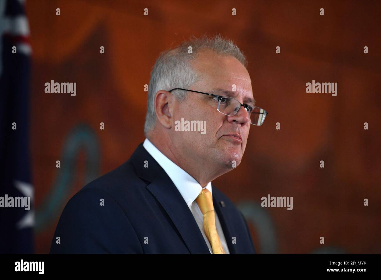 Prime Minister Scott Morrison speaks during an Australian of the Year ...