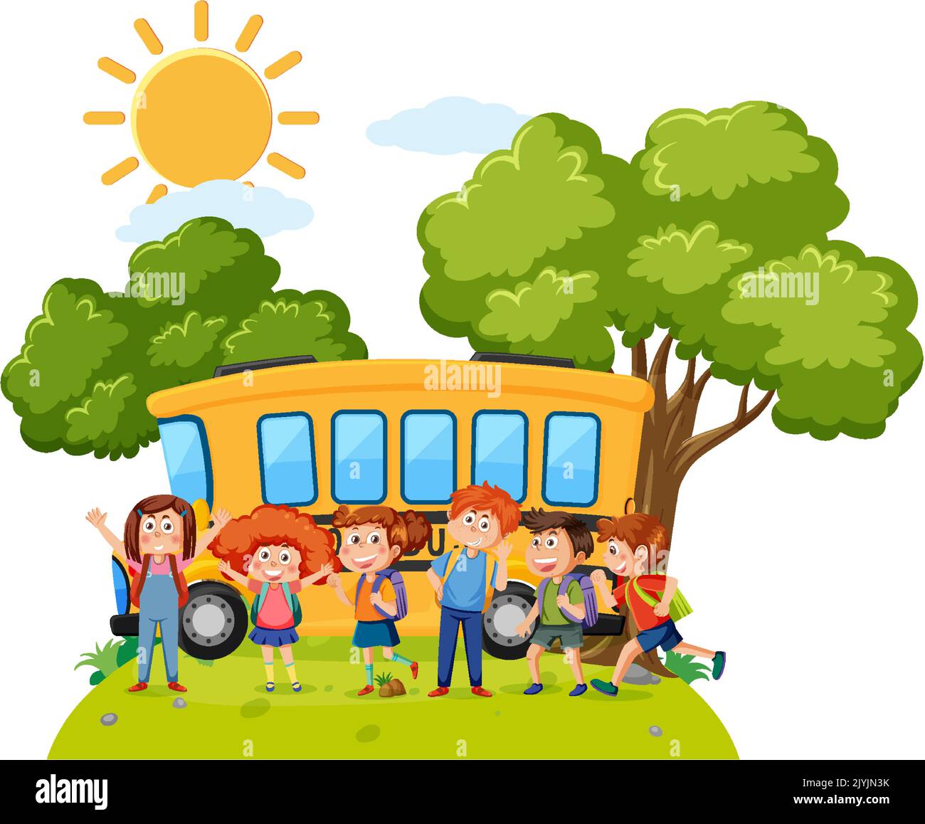 Happy kids at school illustration Stock Vector Image & Art - Alamy