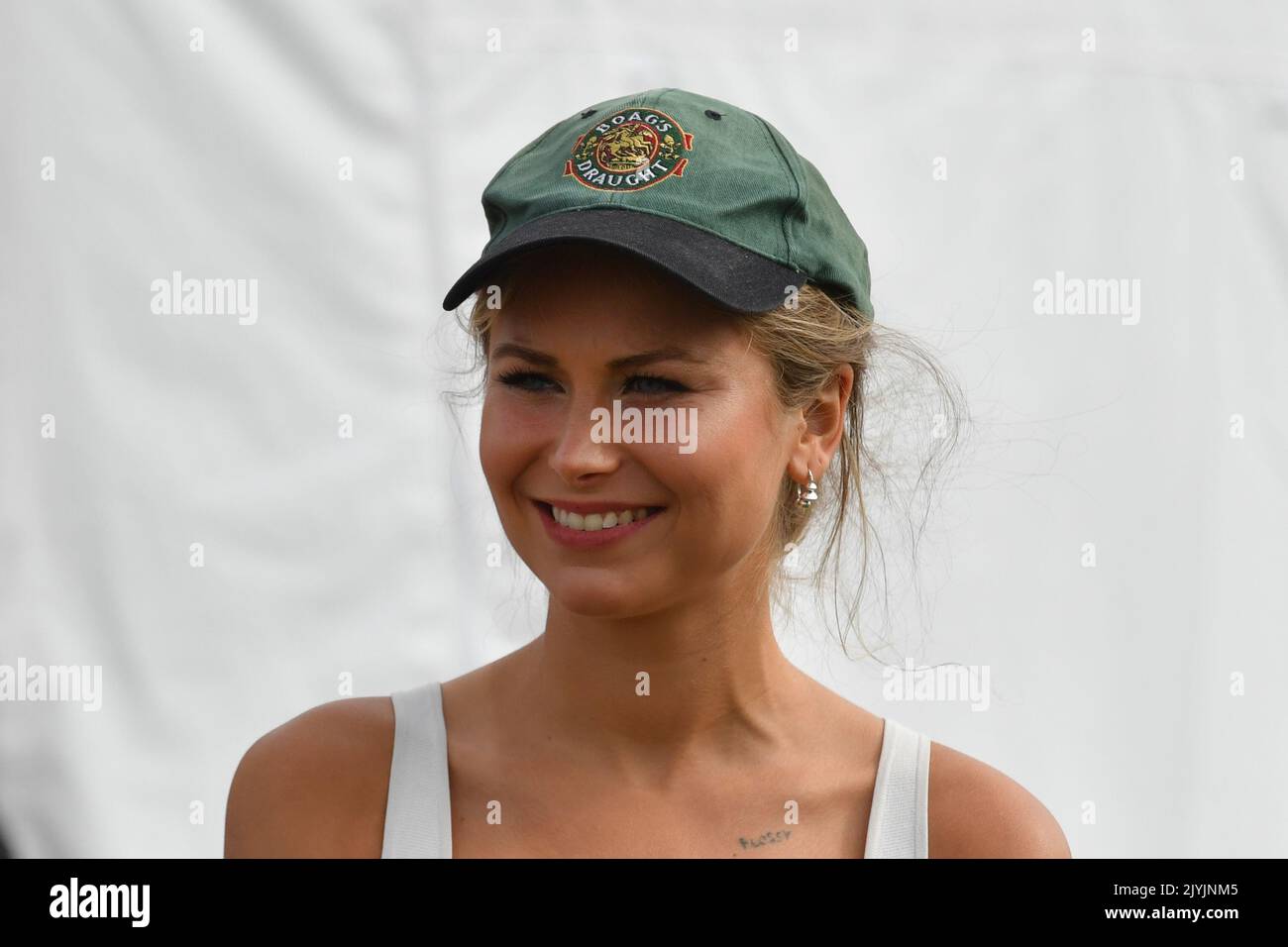 2021 Australian Of The Year Grace Tame During An Australia Day Citizenship Ceremony And Flag