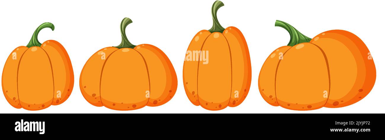 Set of different pumpkin shapes illustration Stock Vector Image & Art ...