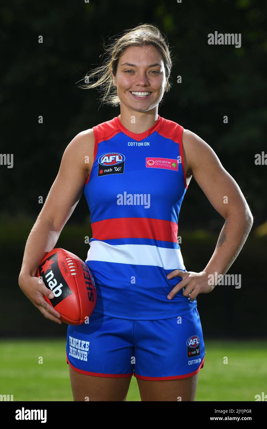 Ellie Blackburn of the Western Bulldogs poses for a photograph during ...