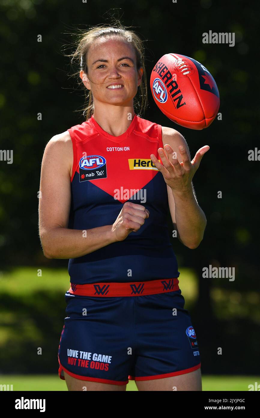 Daisy Pearce of the Melbourne Demons poses for a photograph during the ...