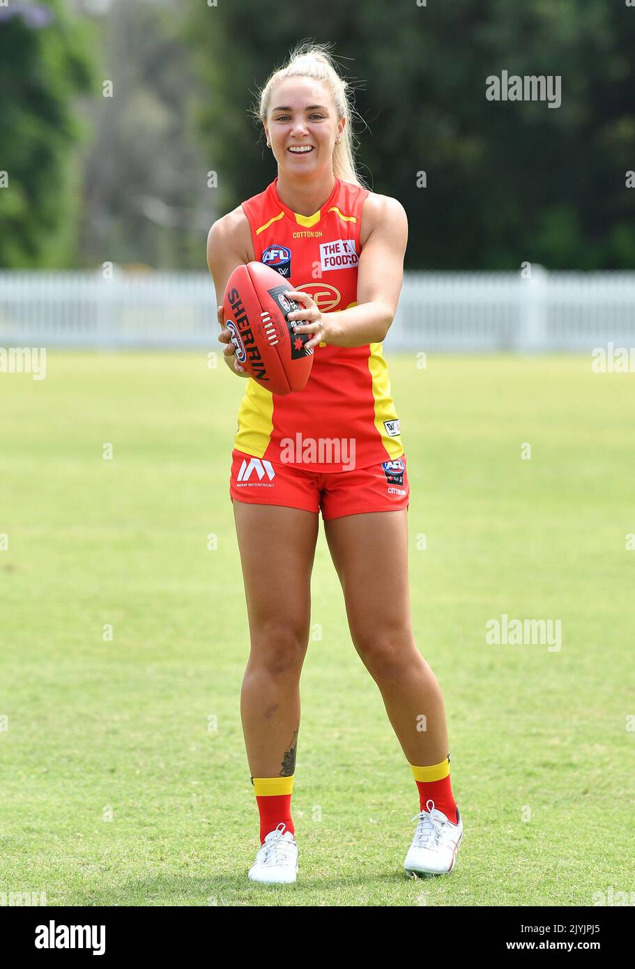Gold Coast Suns captain Hannah Dunn is seen at the AFLW Season Launch ...