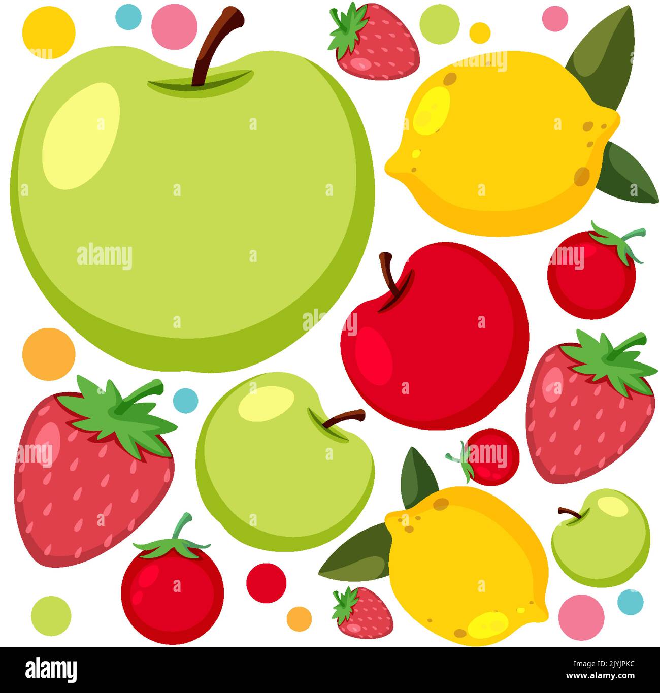 Cartoon fruits seamless pattern illustration Stock Vector Image & Art ...