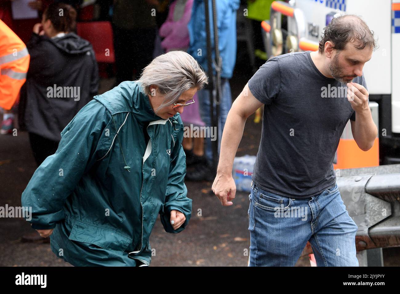 Allen Courtney, (right) the father of Leif Courtney, is seen after ...