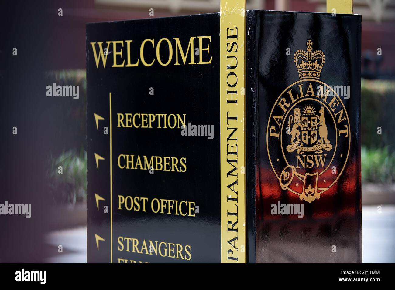 General signage of NSW Parliament House in Sydney, Monday, February 1 ...
