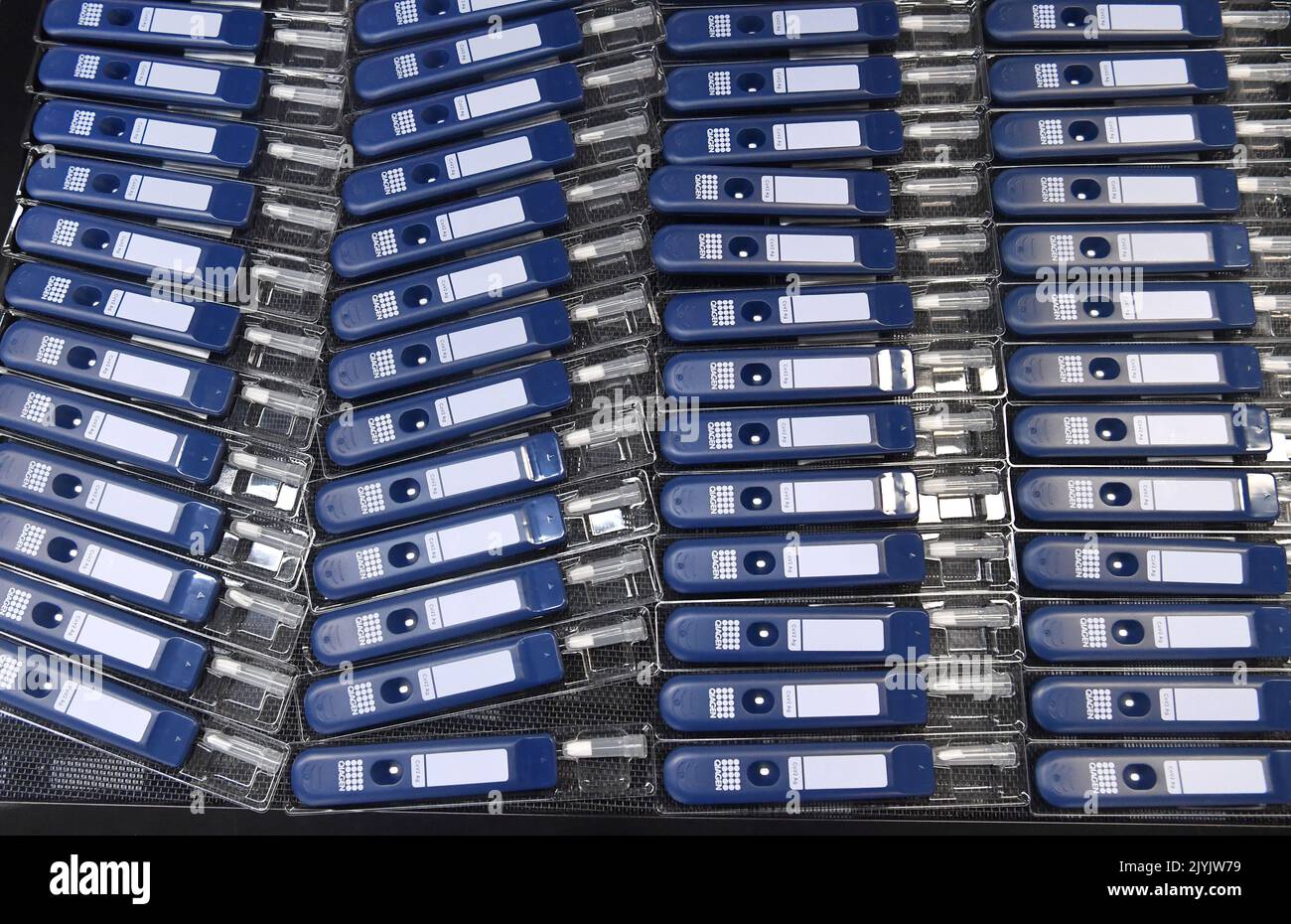 Ellume COVID-19 home test kit's are seen inside the Ellume laboratory ...