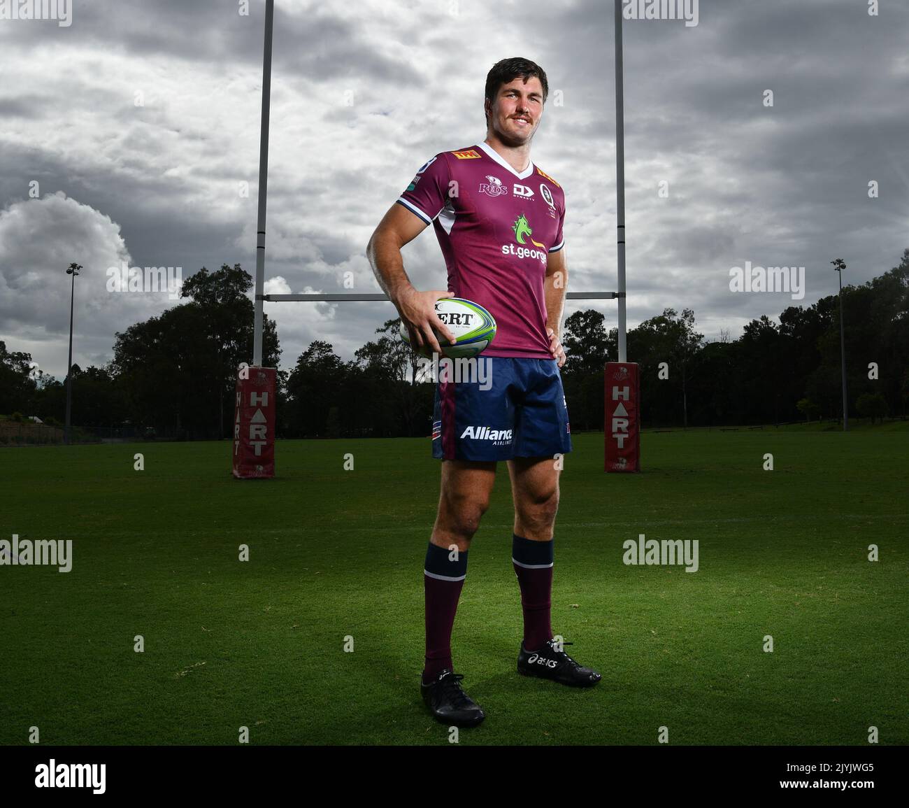 Queensland Reds captain Liam Wright is seen posing for a photograph ...