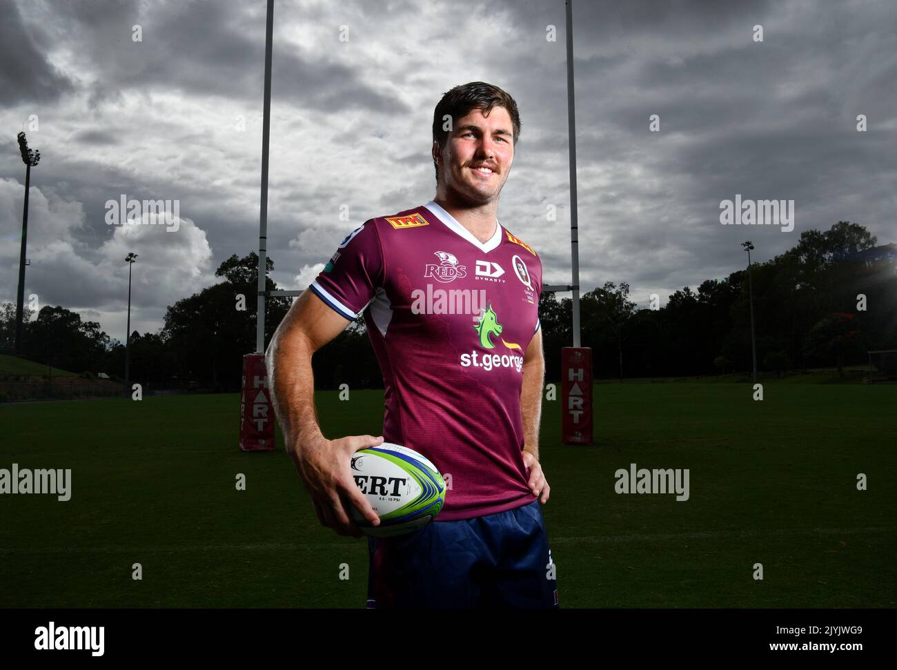 Queensland Reds captain Liam Wright is seen posing for a photograph ...