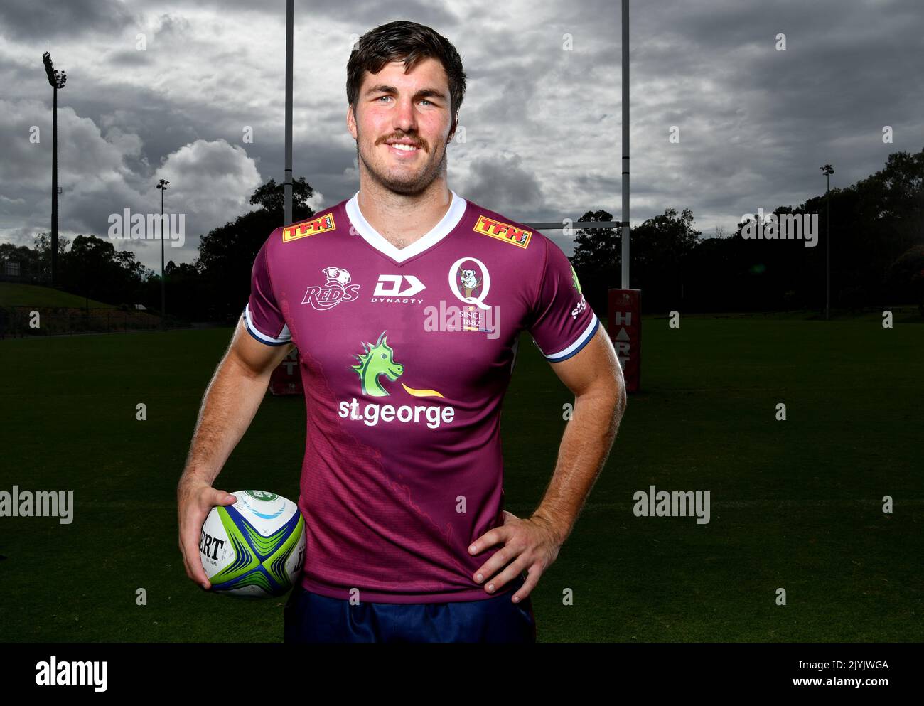 Queensland Reds captain Liam Wright is seen posing for a photograph ...
