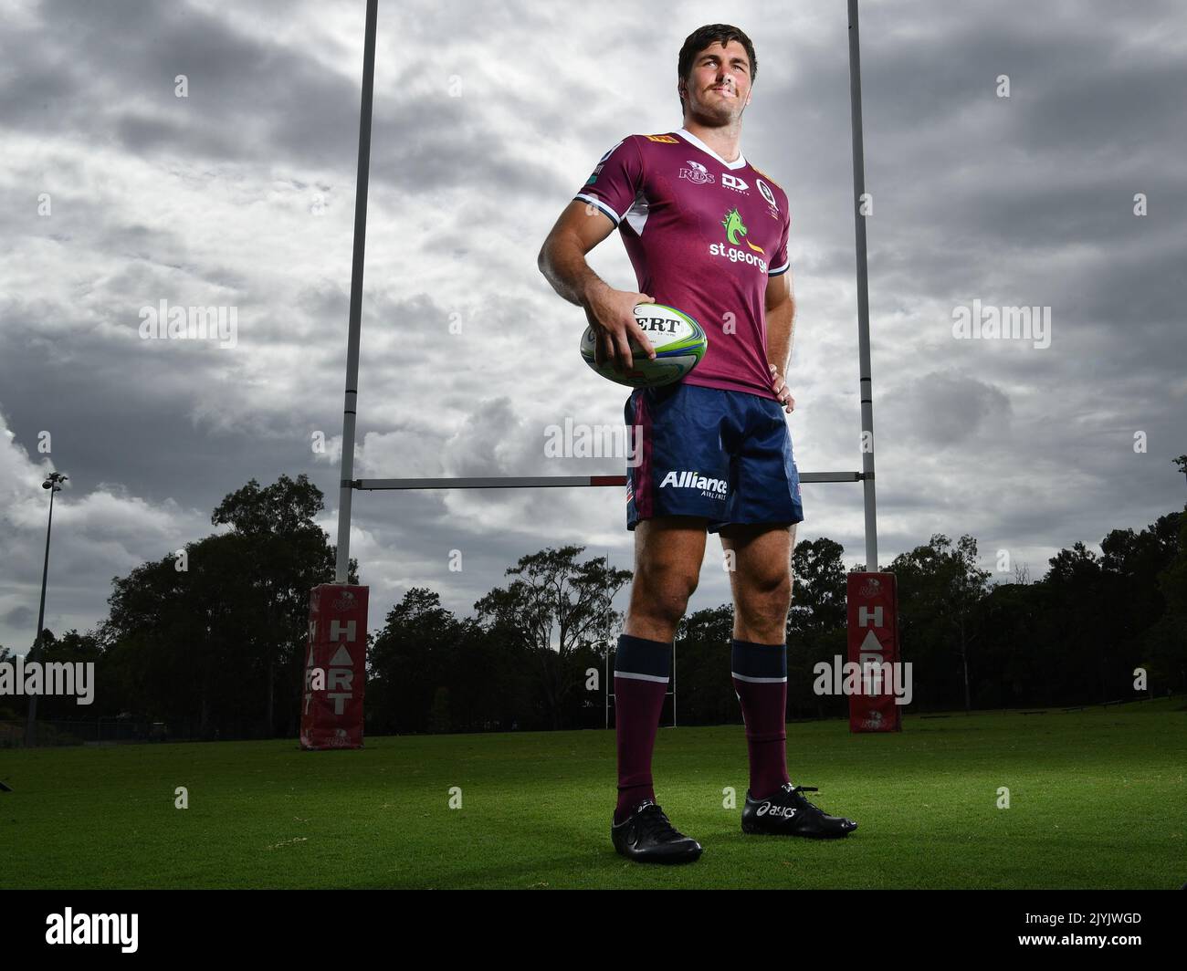 Queensland Reds captain Liam Wright is seen posing for a photograph ...