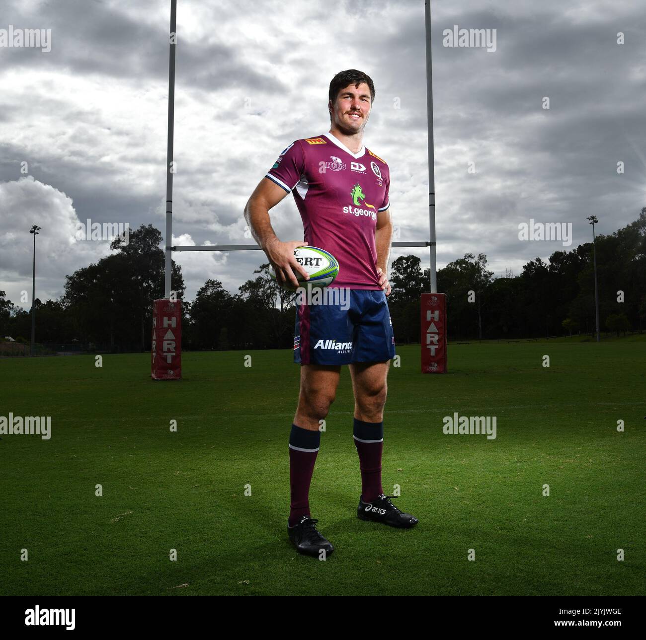 Queensland Reds captain Liam Wright is seen posing for a photograph ...
