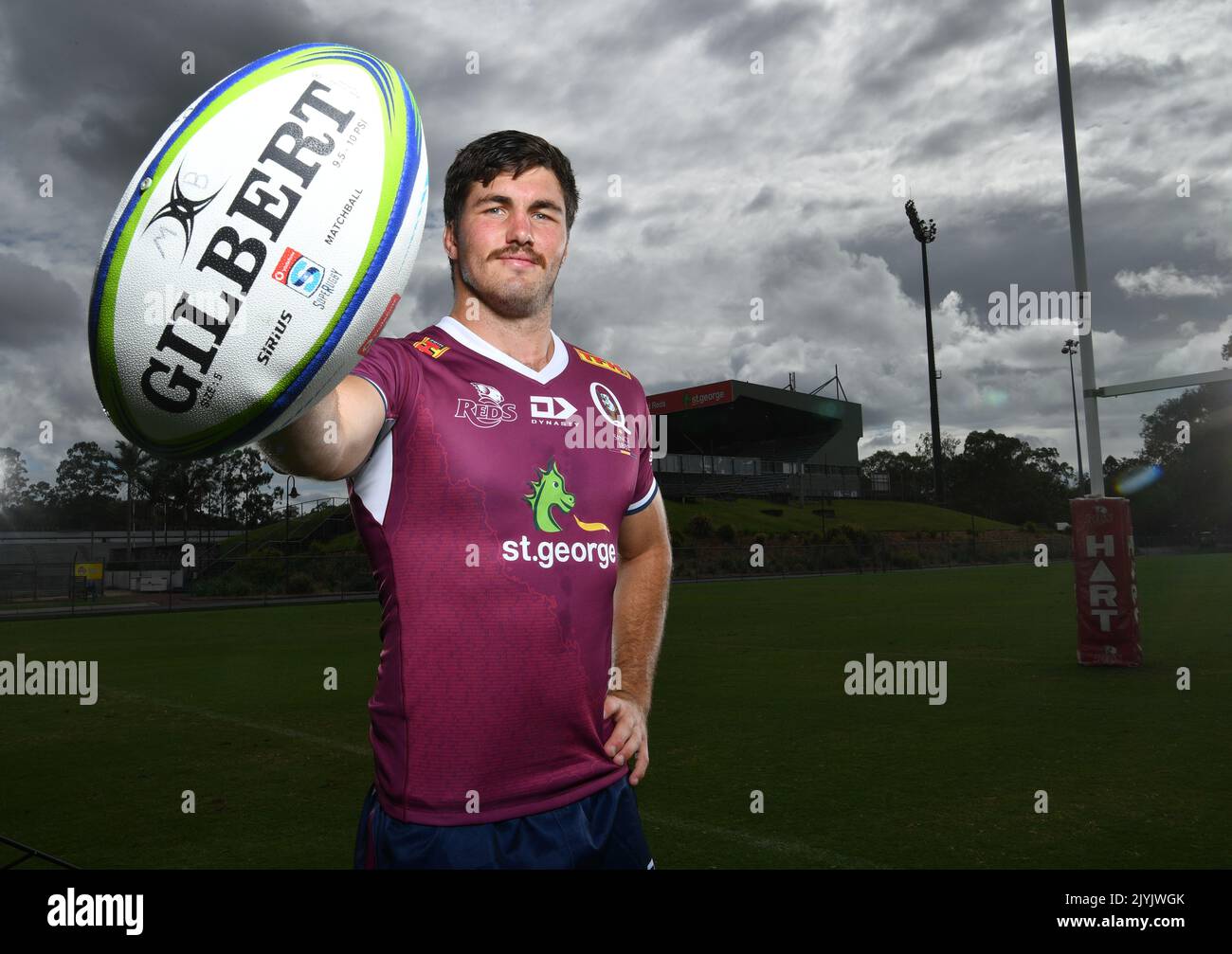 Queensland Reds captain Liam Wright is seen posing for a photograph ...