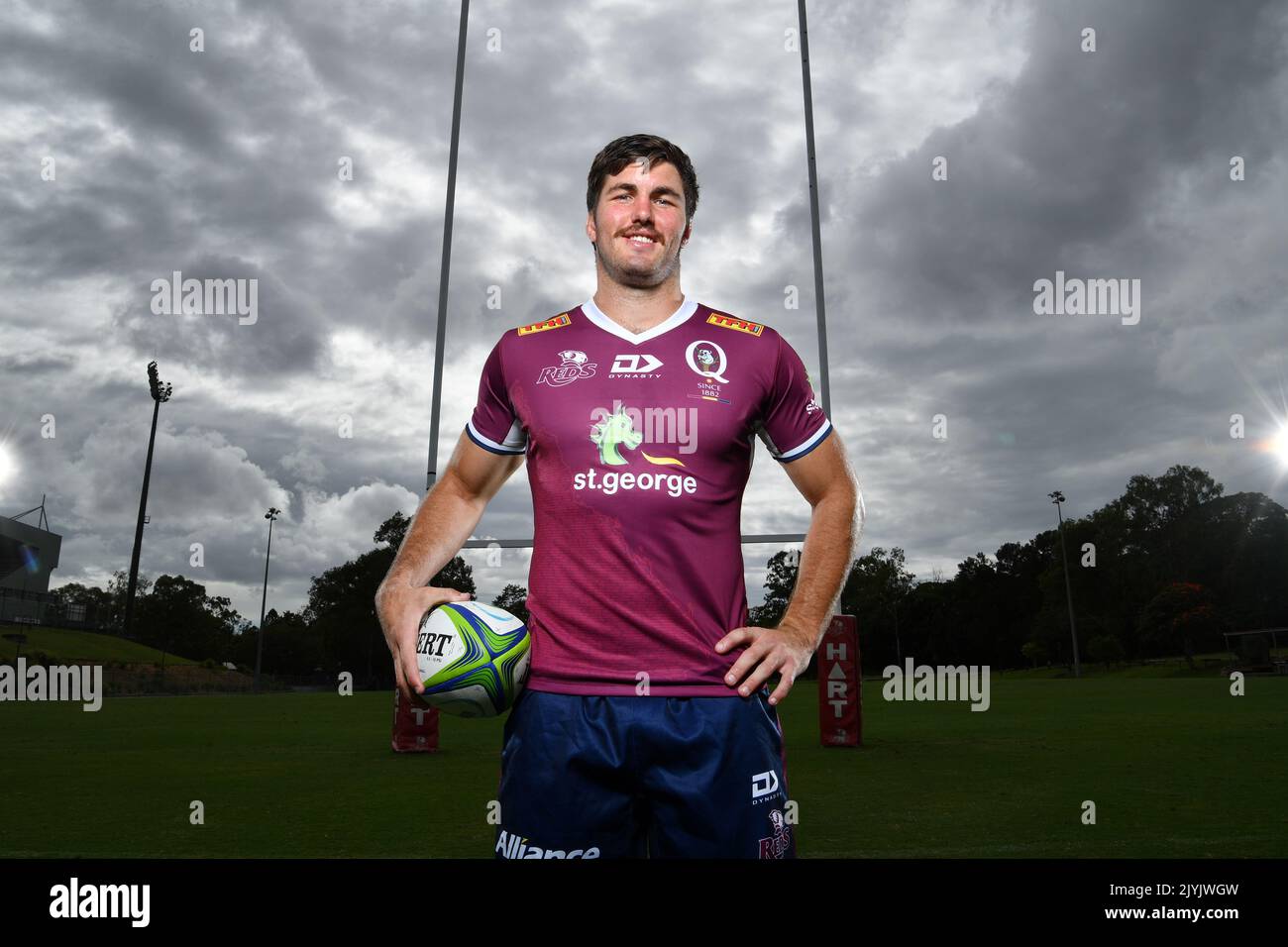 Queensland Reds captain Liam Wright is seen posing for a photograph ...