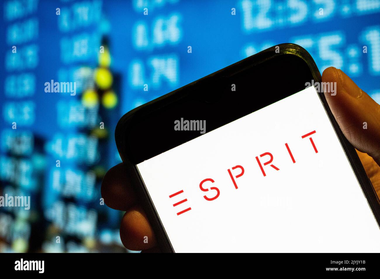 In this photo illustration, the clothing manufacturer brand Esprit logo ...
