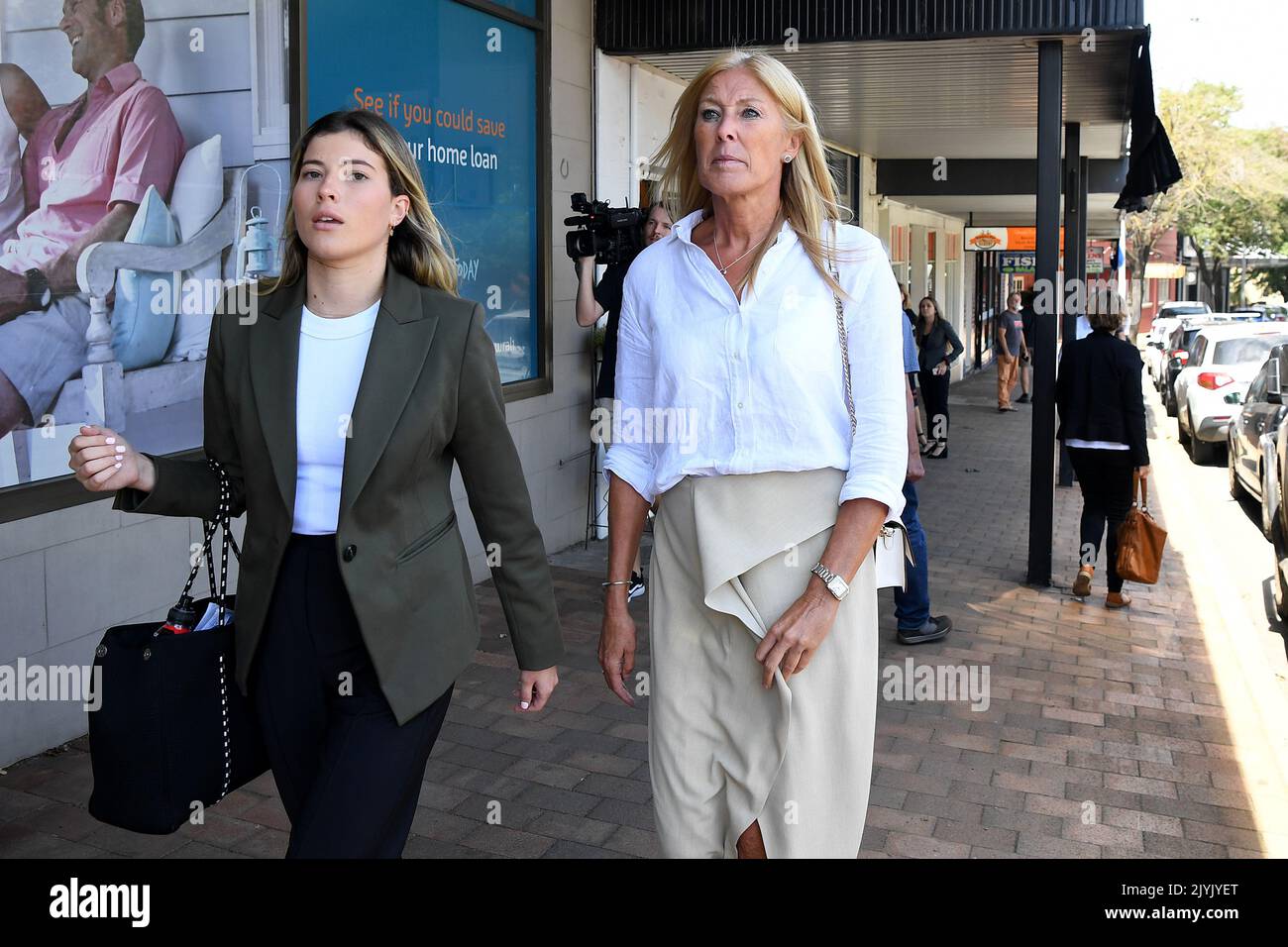 Julie Burgess (right), mother of Sam Burgess, leaves Moss Vale Local ...